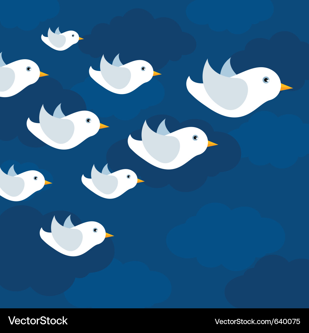 Flight of white pigeons Royalty Free Vector Image