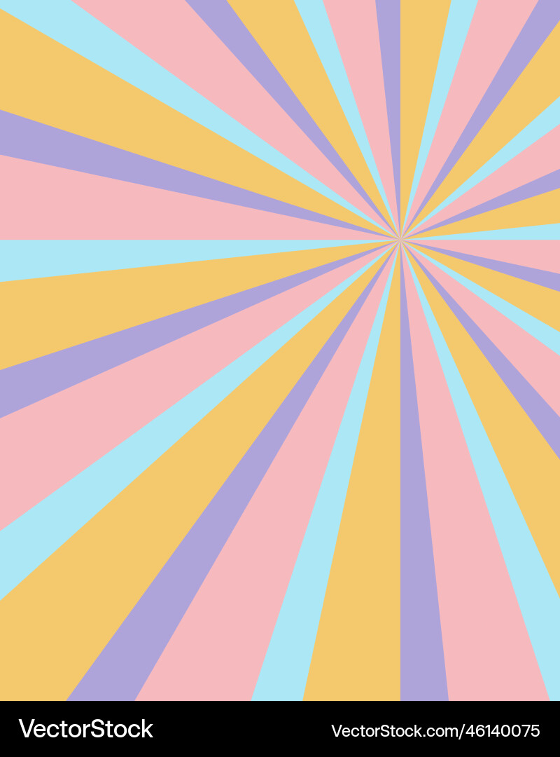 Groovy retro burst sun rays background vintage Vector Image