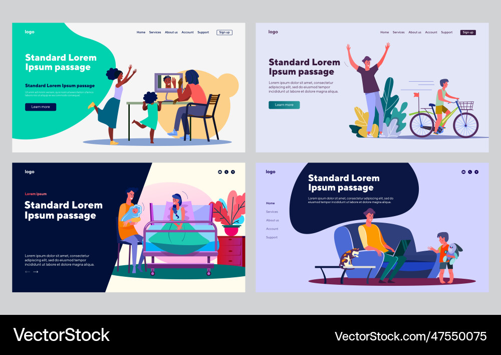 Happy parents set Royalty Free Vector Image - VectorStock