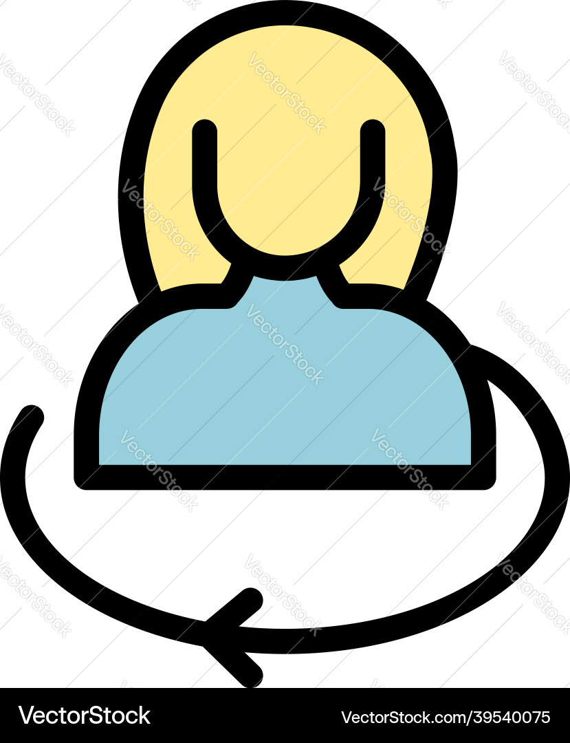 Human adaptation icon color outline Royalty Free Vector