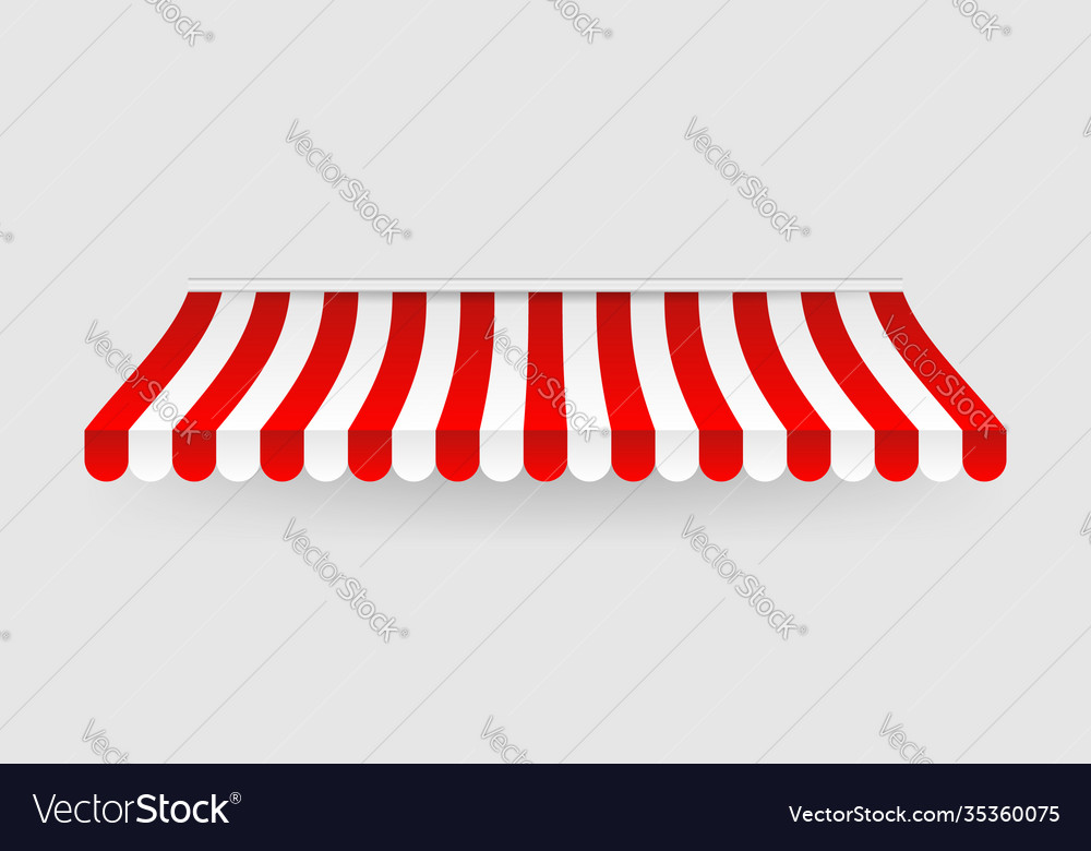 Red and white sunshade outdoor awnings for cafe Vector Image