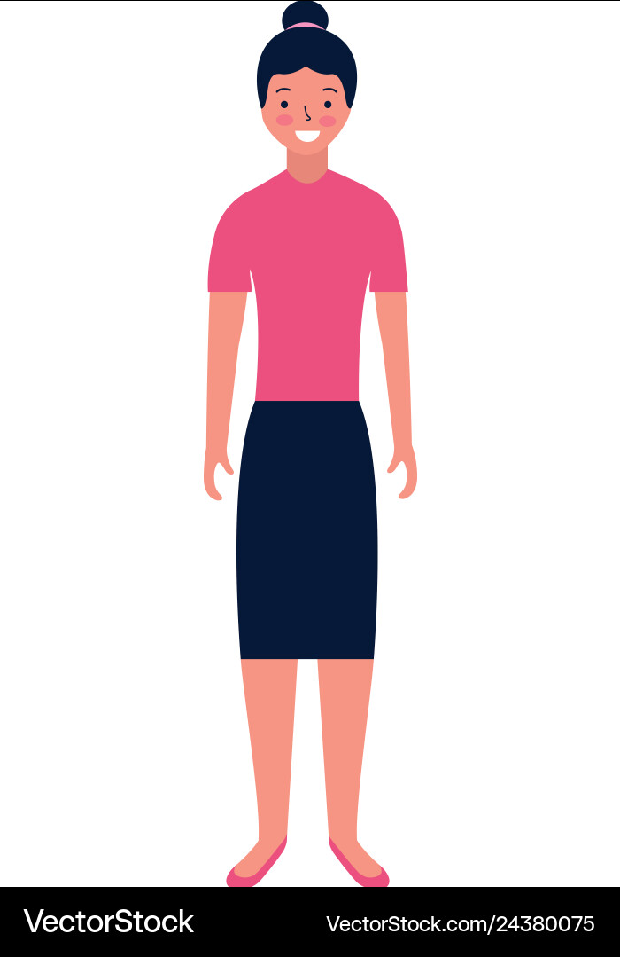 Woman standing character white background Vector Image