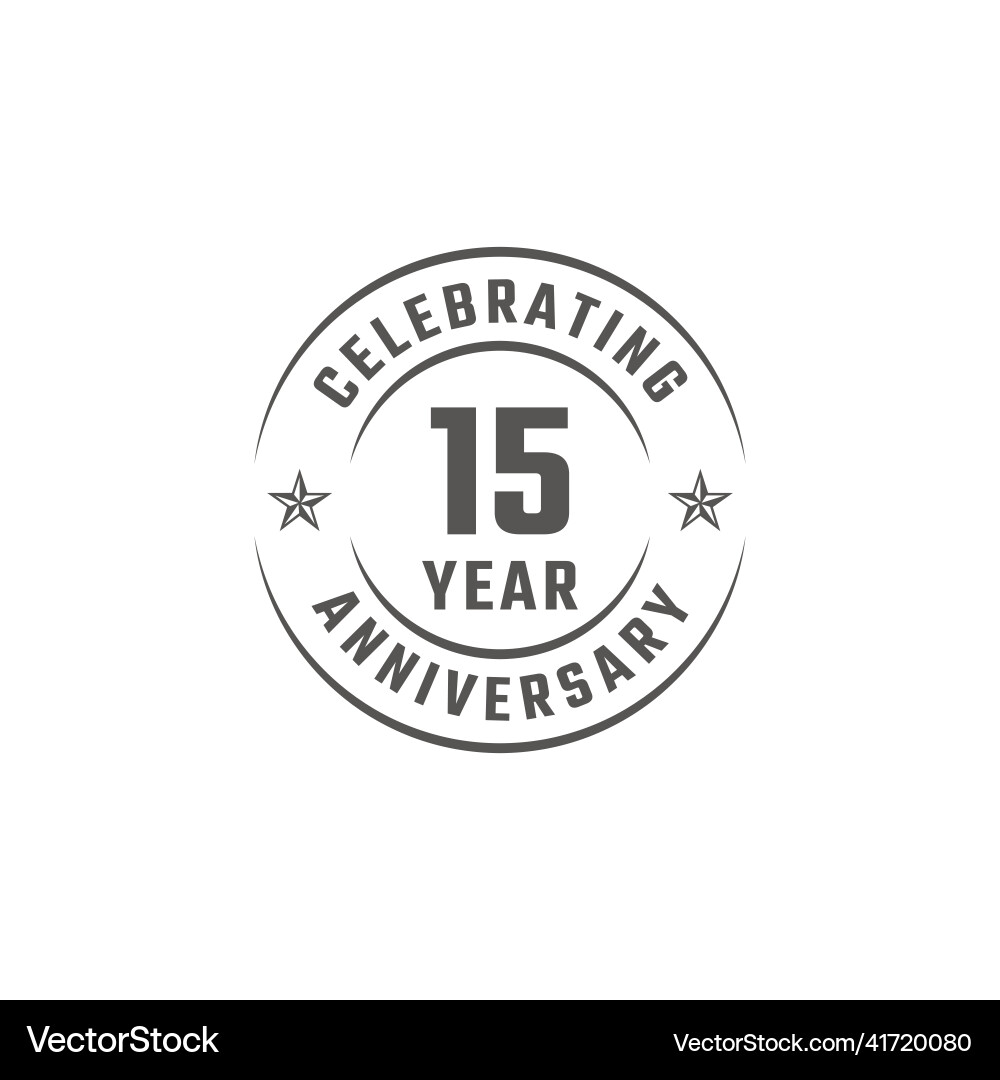 15 year anniversary celebration emblem badge Vector Image