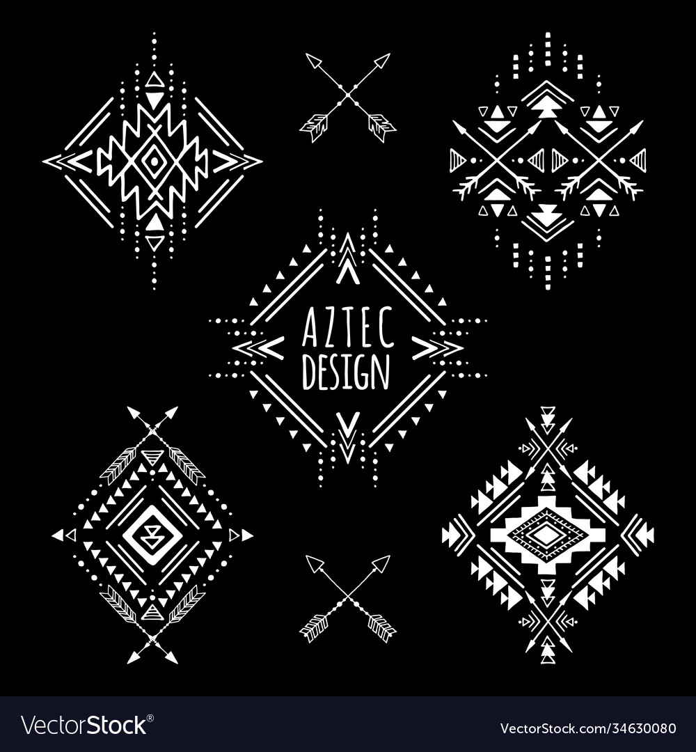 Aztec elements Royalty Free Vector Image - VectorStock