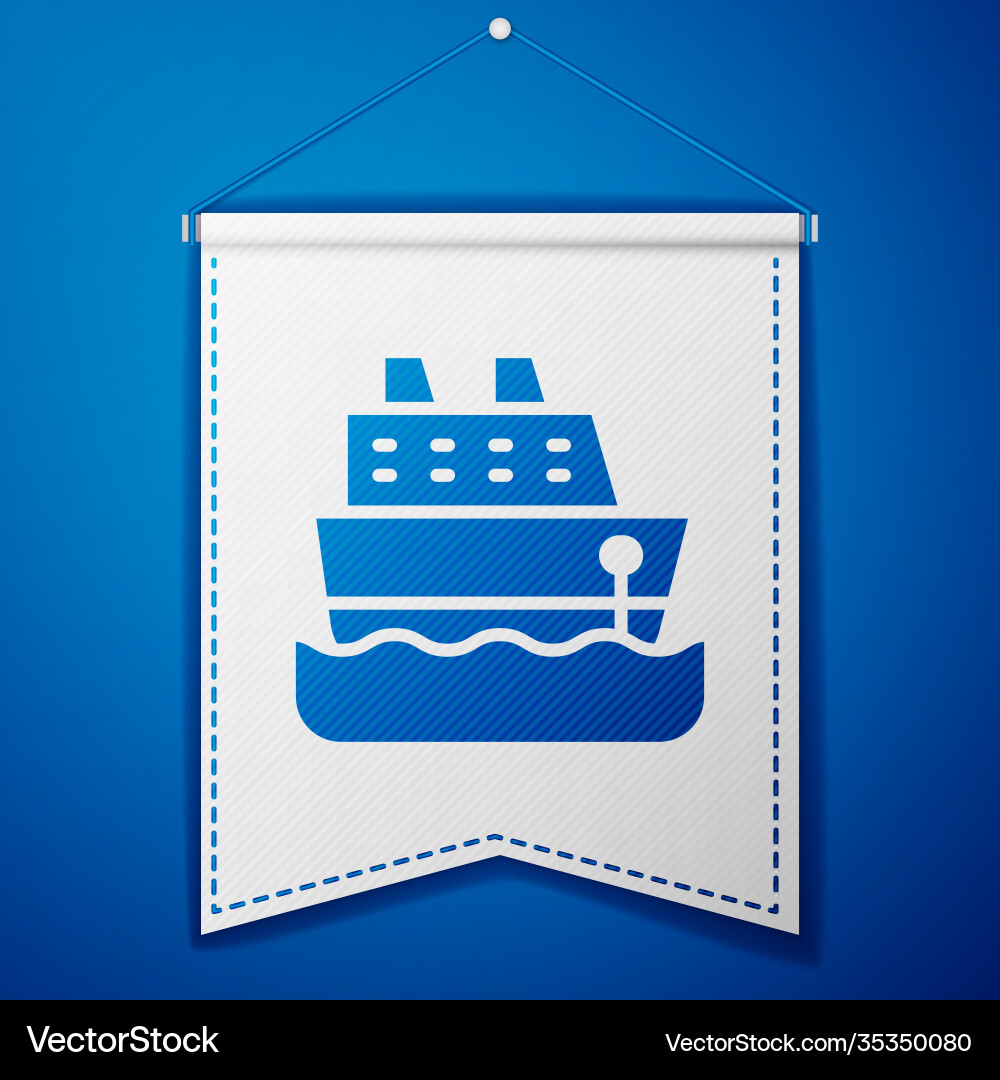 Blue cruise ship icon isolated on background Vector Image