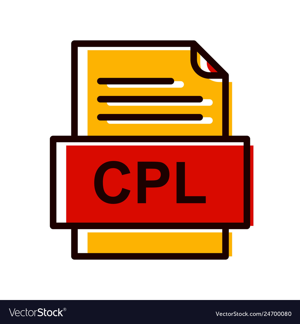 Cpl file document icon Royalty Free Vector Image Cpl file document icon Royalty Free Vector Image