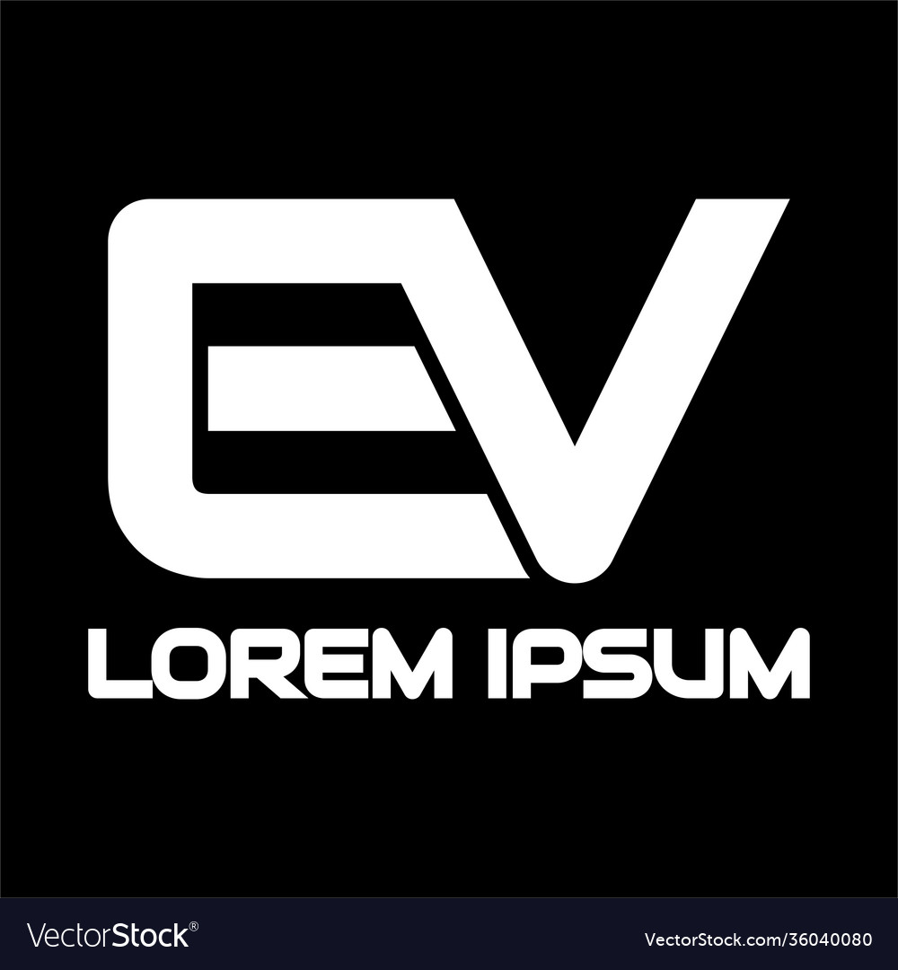 Initial letter ev Royalty Free Vector Image - VectorStock