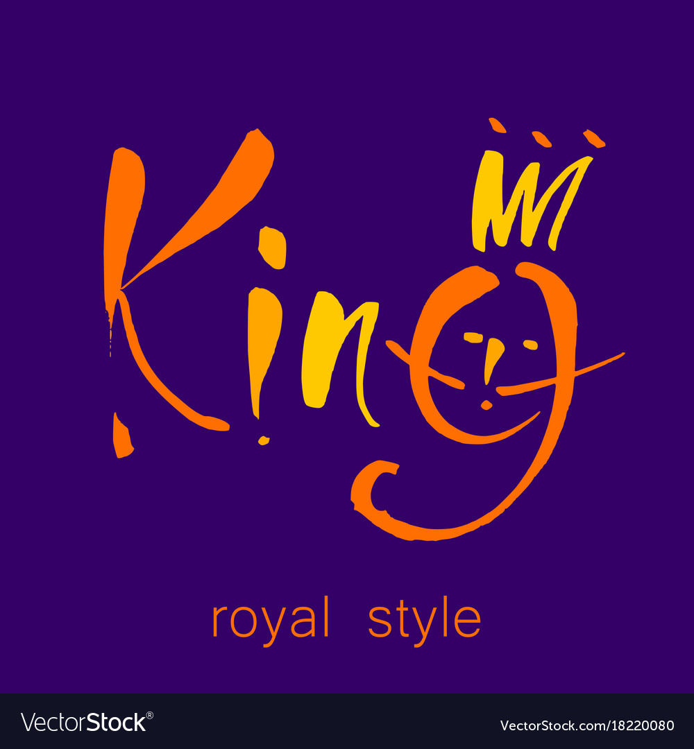 King template lettering Royalty Free Vector Image