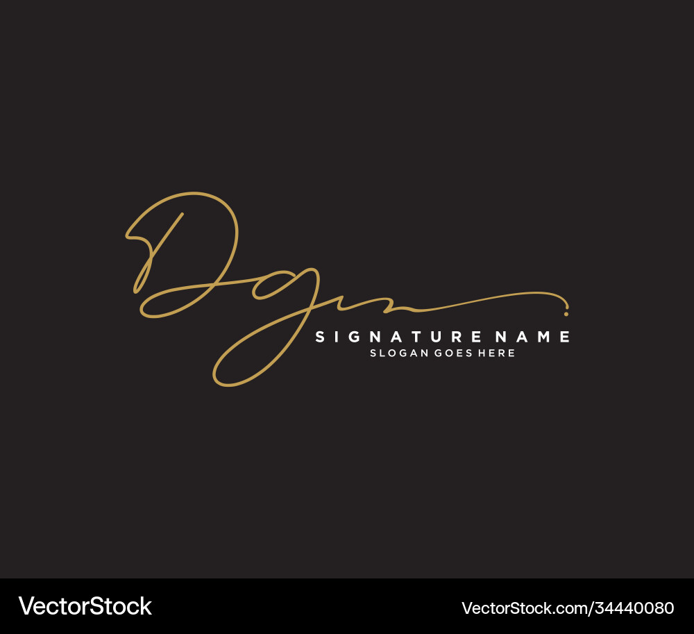 Letter dg signature logo template Royalty Free Vector Image