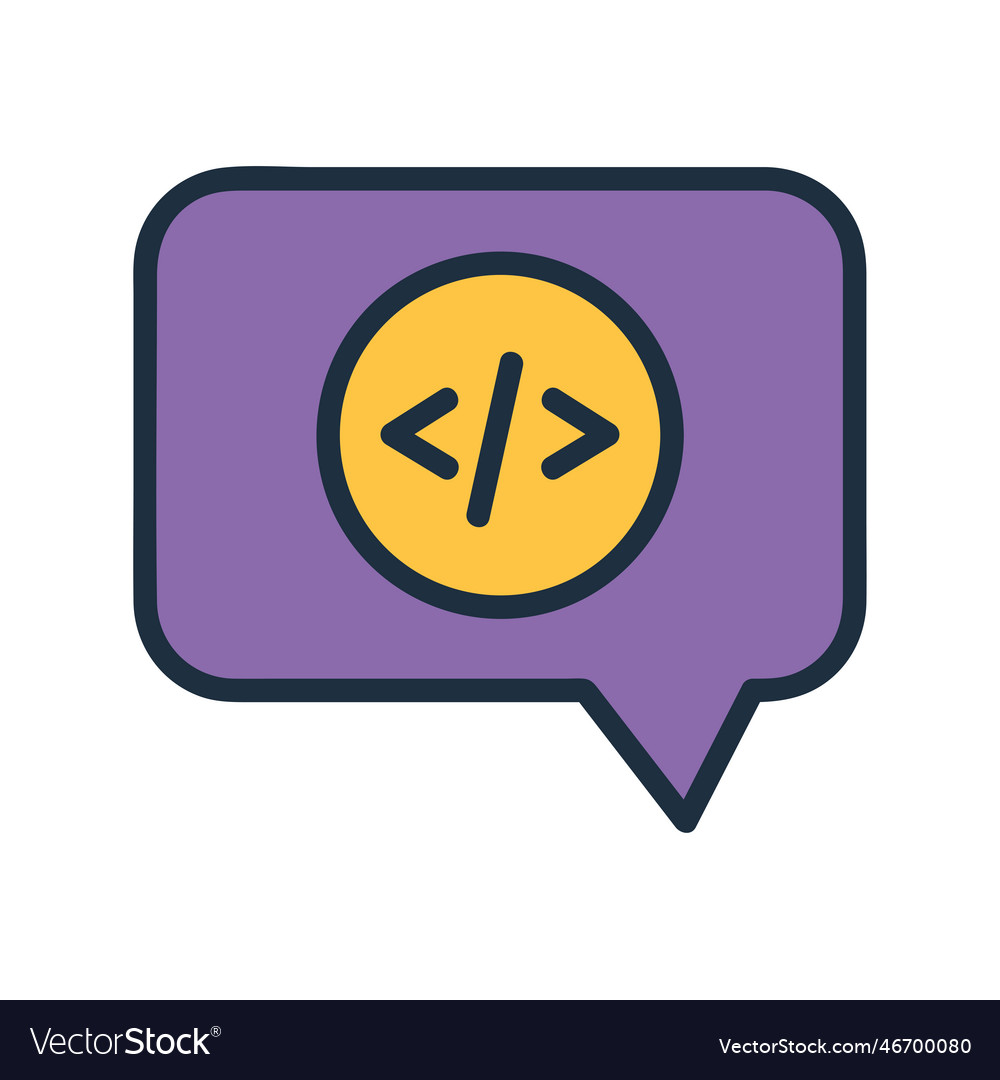 Modern speech bubble coding Royalty Free Vector Image