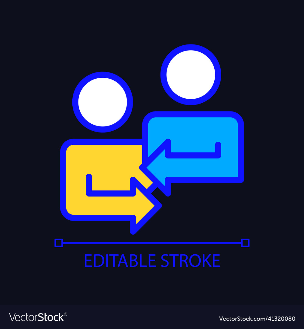 Mutual feedback pixel perfect rgb color icon Vector Image Mutual feedback pixel perfect rgb color icon Vector Image