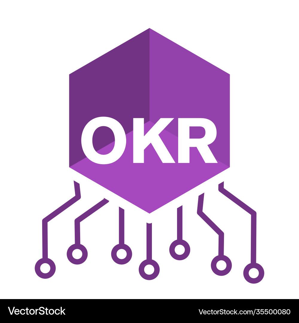 Okr objectives and key results design logo Vector Image