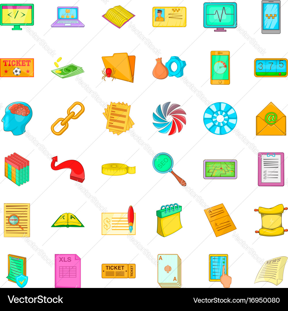 Phone icons set cartoon style Royalty Free Vector Image