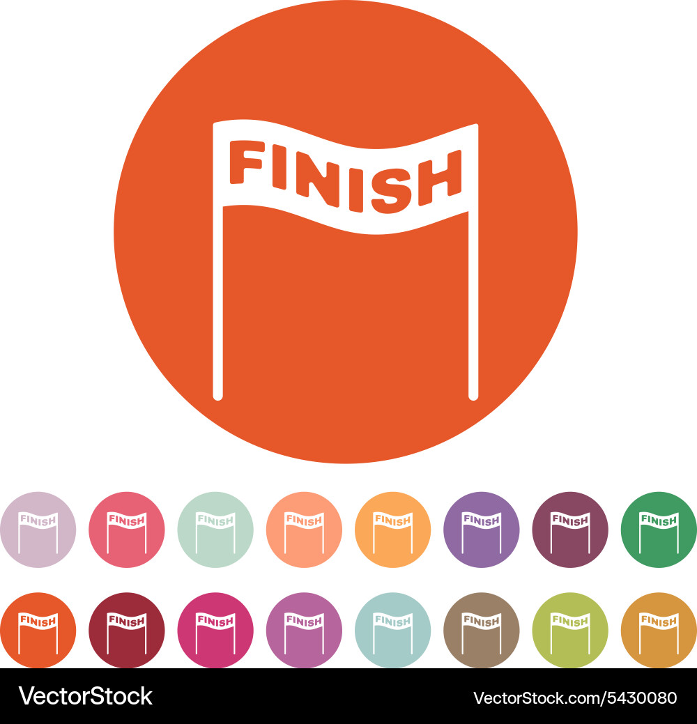 The finish icon Finish symbol Flat Royalty Free Vector Image