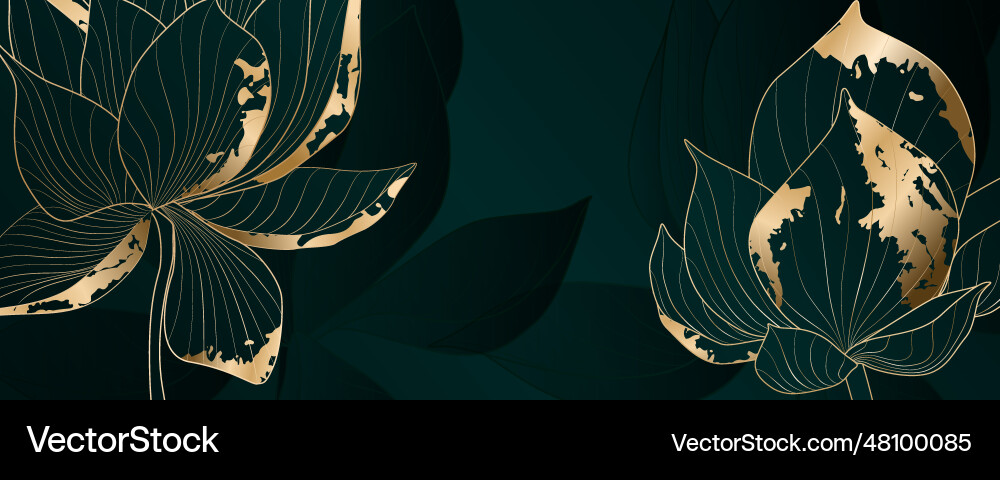 Abstract turquoise background with lotus flowers Vector Image