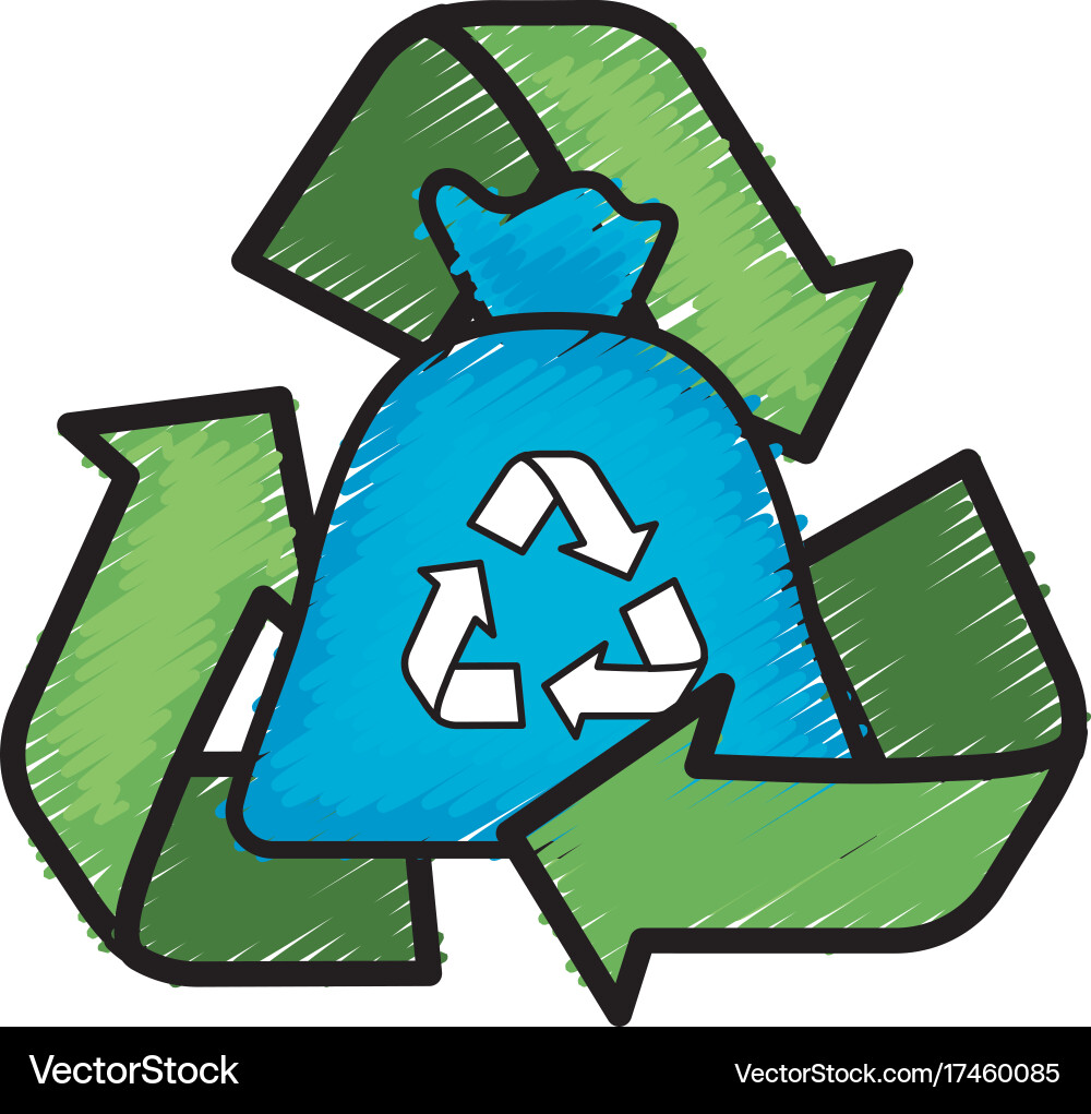 Bag recycle with environment care symbol around Vector Image