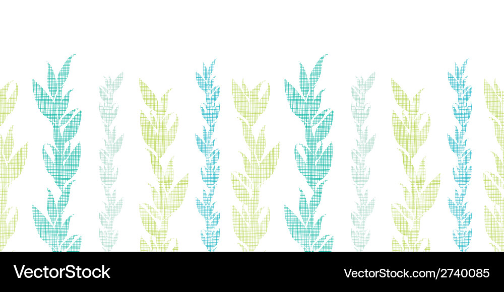 Blue green seaweed vines horizontal seamless Vector Image