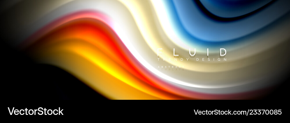 Bright colorful liquid fluid lines on black Vector Image