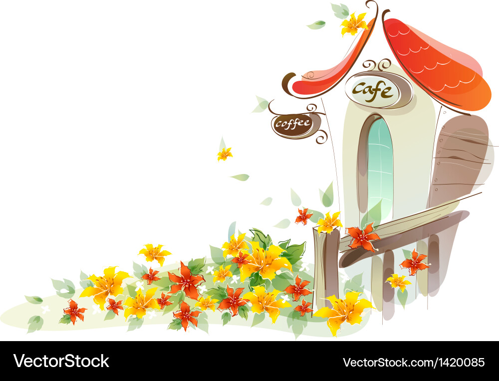 Close-up of a cafe Royalty Free Vector Image - VectorStock