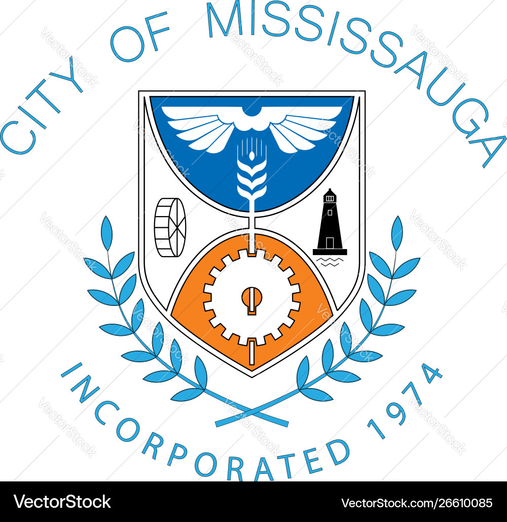 Coat arms mississauga in canada Royalty Free Vector Image