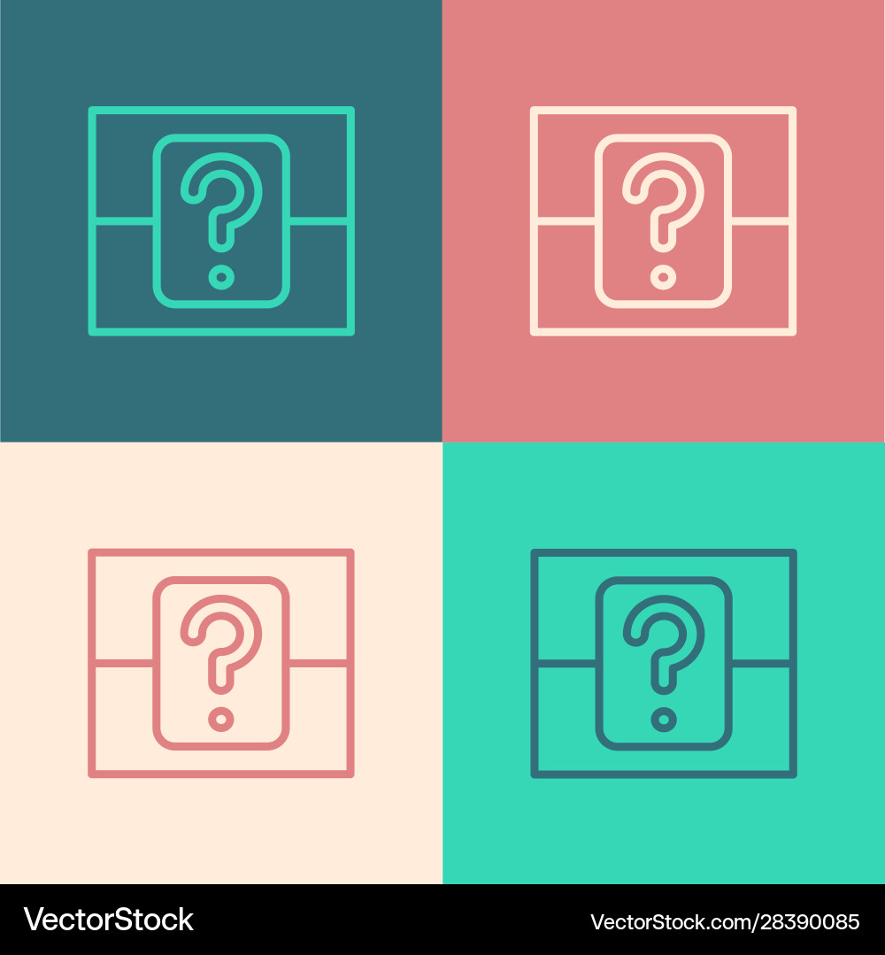 Color line mystery box or random loot box Vector Image