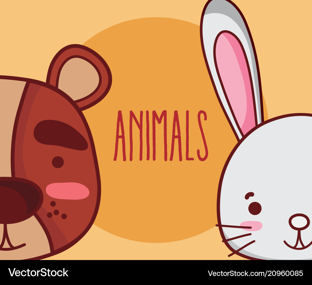 Cute animals friends cartoon Royalty Free Vector Image
