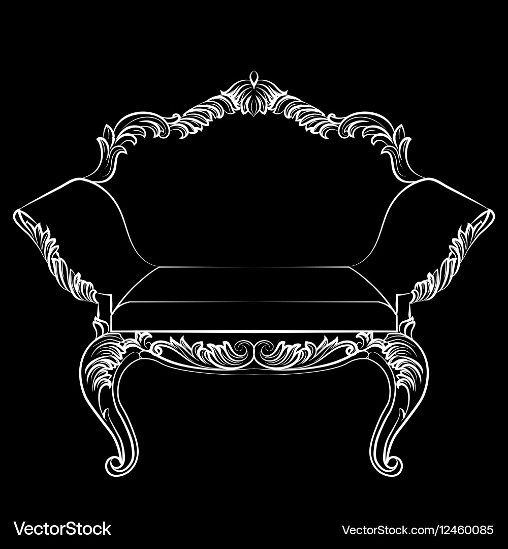 Fabulous rich baroque rococo armchair Royalty Free Vector