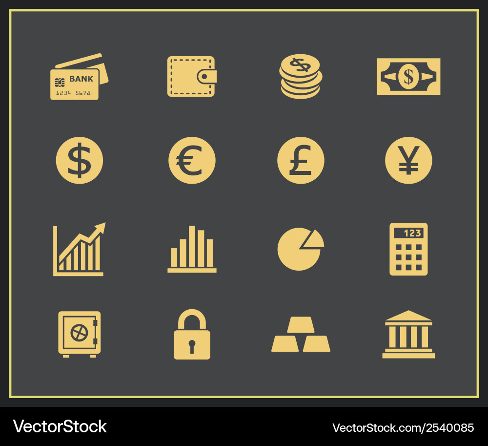 Financal icons set Royalty Free Vector Image - VectorStock