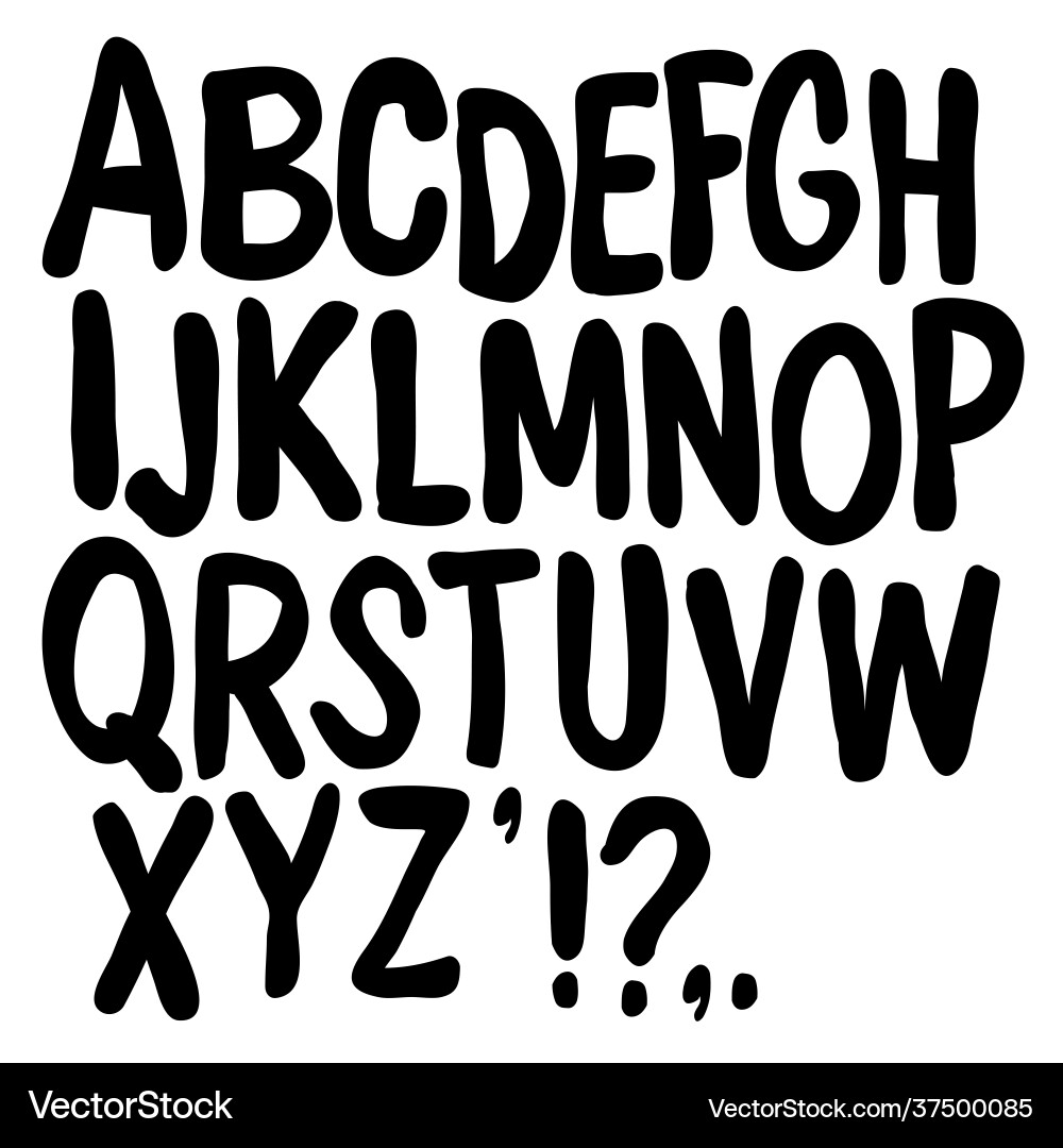Hand drawn cartoon typography design alphabet Vector Image
