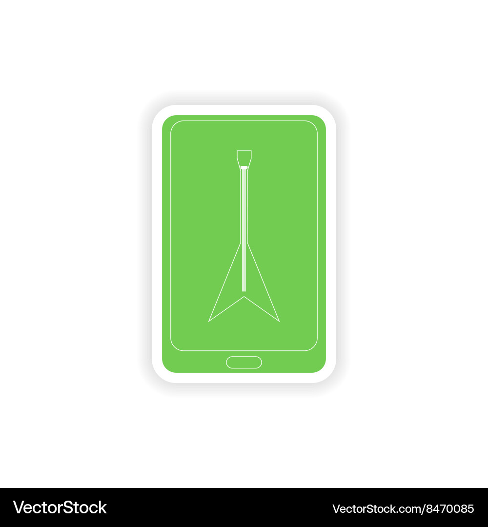 Paper sticker on white background mobile phone Vector Image