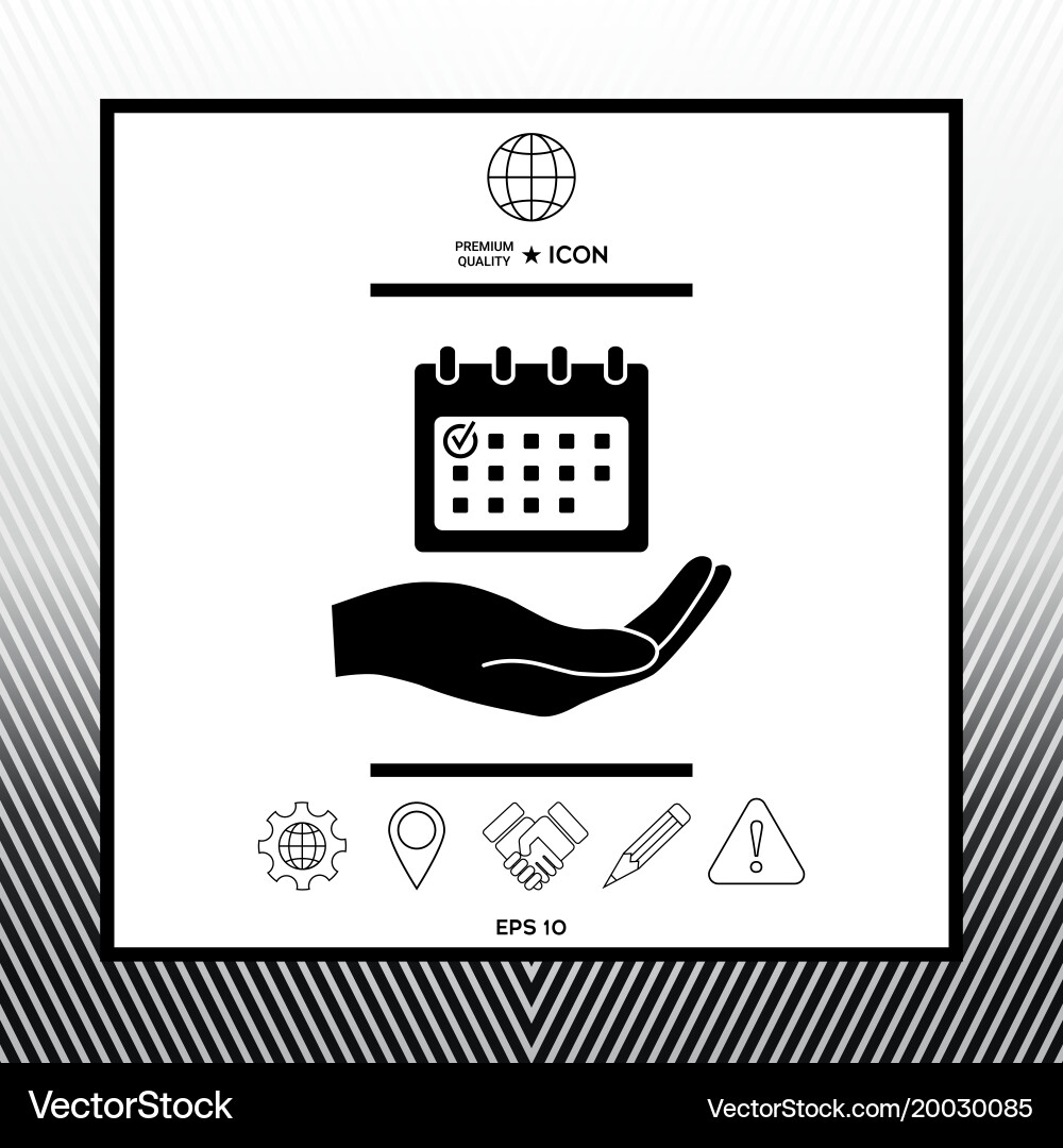Planning time management hand holding calendar Vector Image