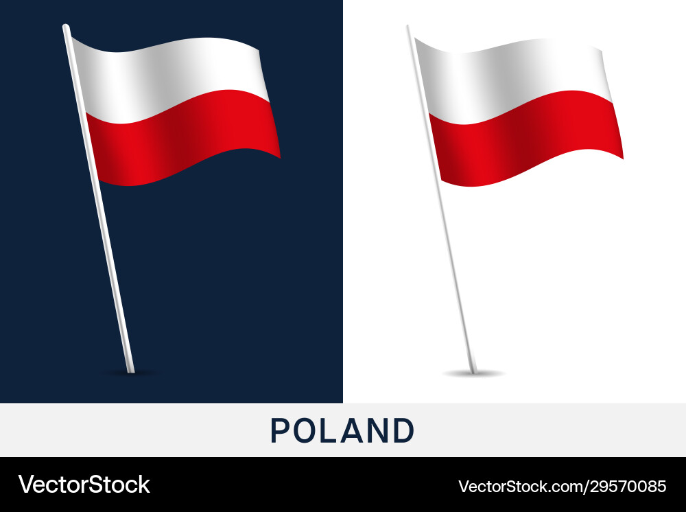 Poland flag waving national Royalty Free Vector Image