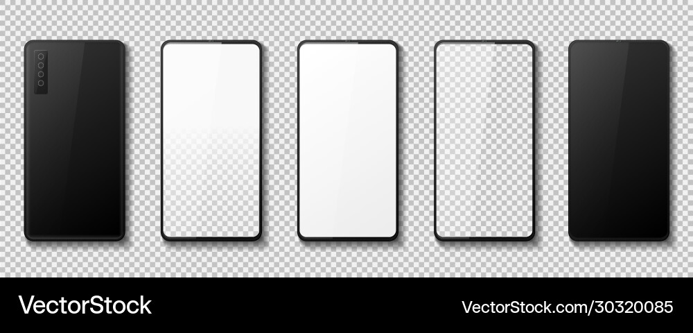 Realistic phone gadget mockup with white black Vector Image