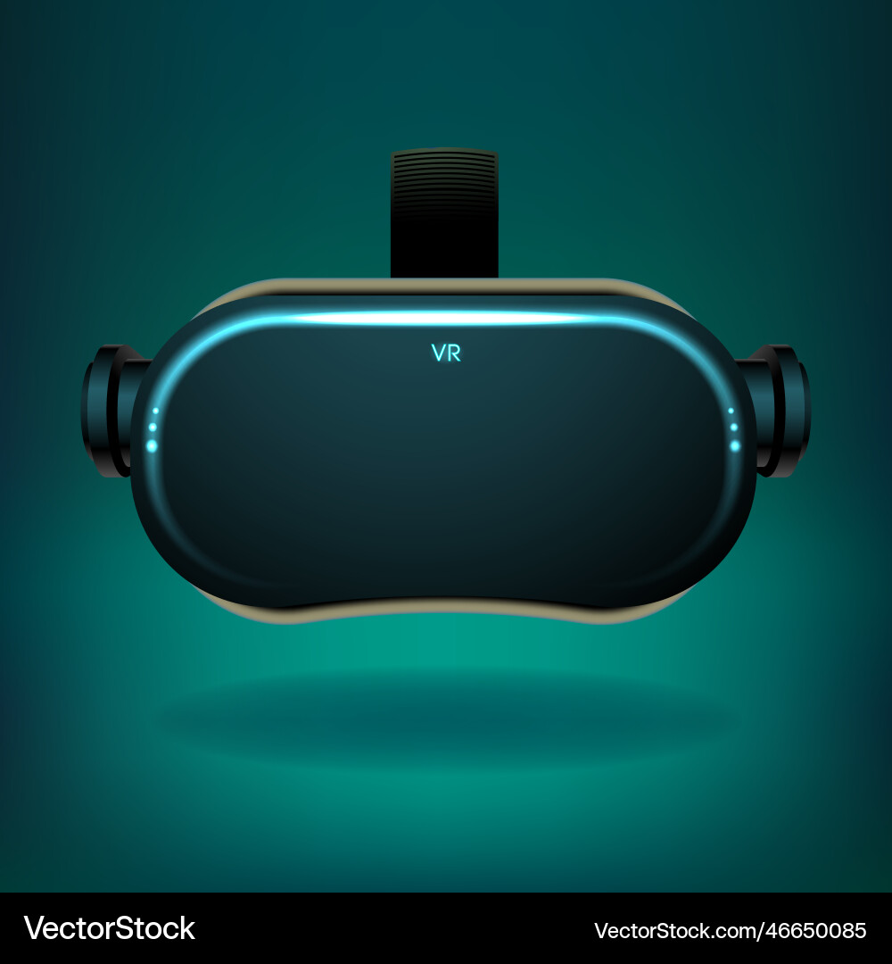 Realistic vr headset blue and black colors Vector Image