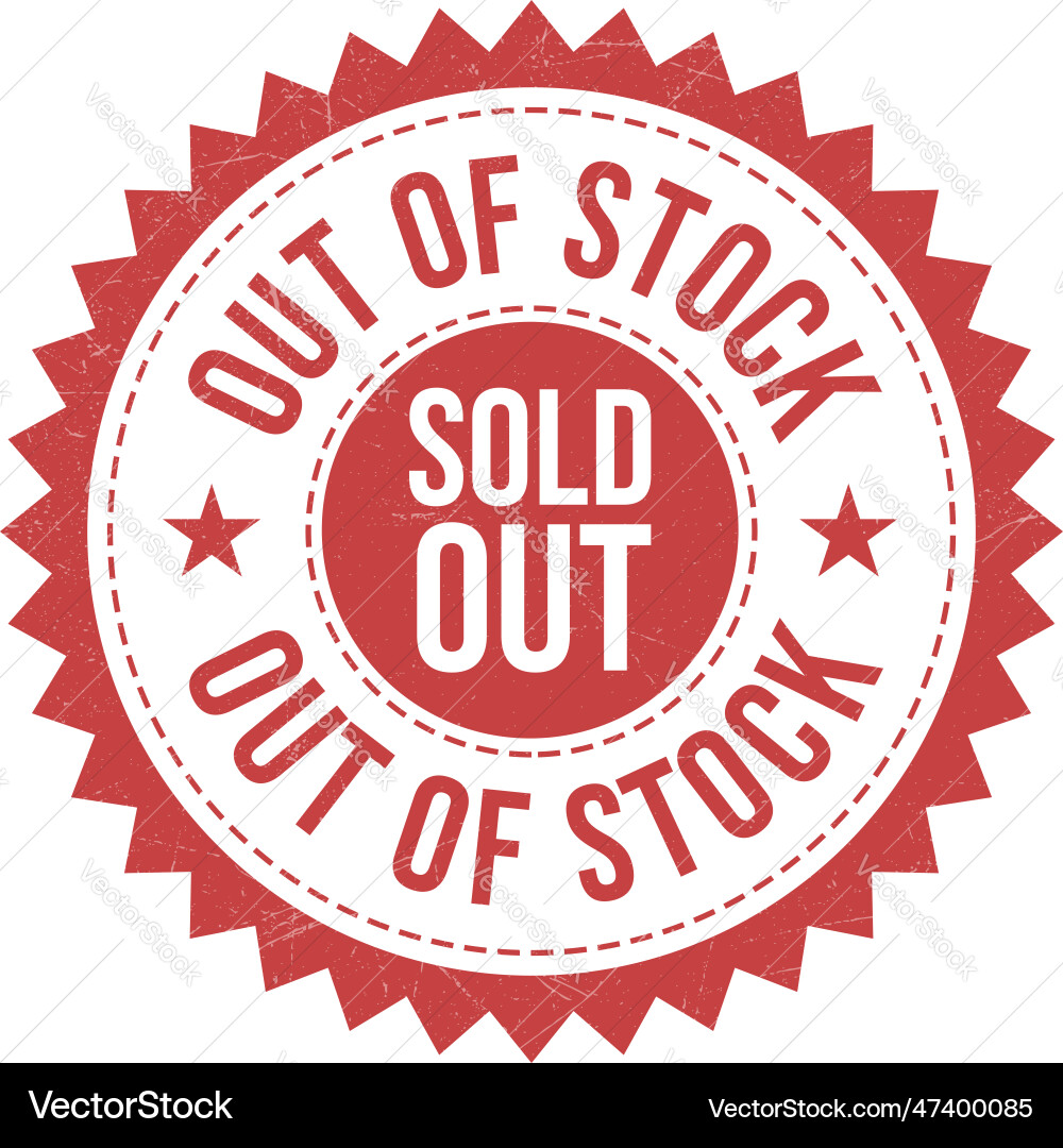 Sold out stamp sign emblem Royalty Free Vector Image