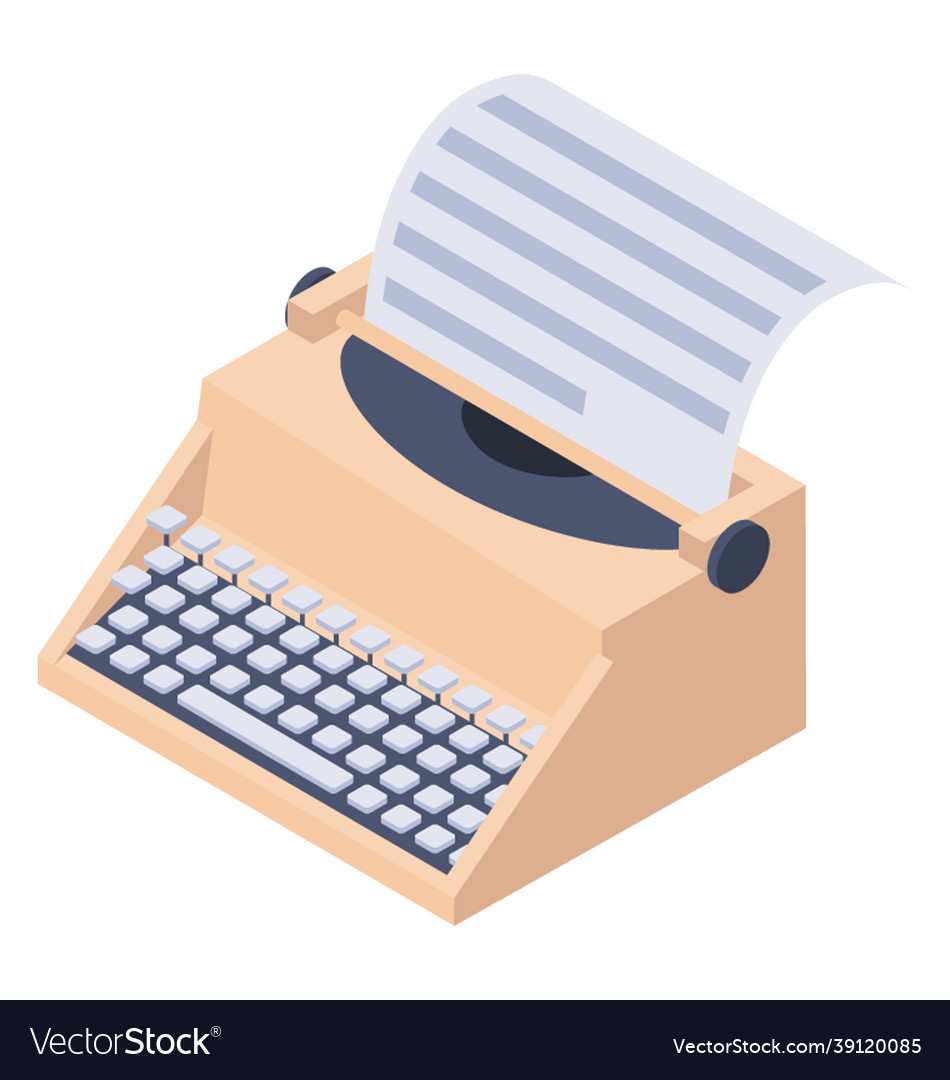 Typewriter Royalty Free Vector Image - VectorStock