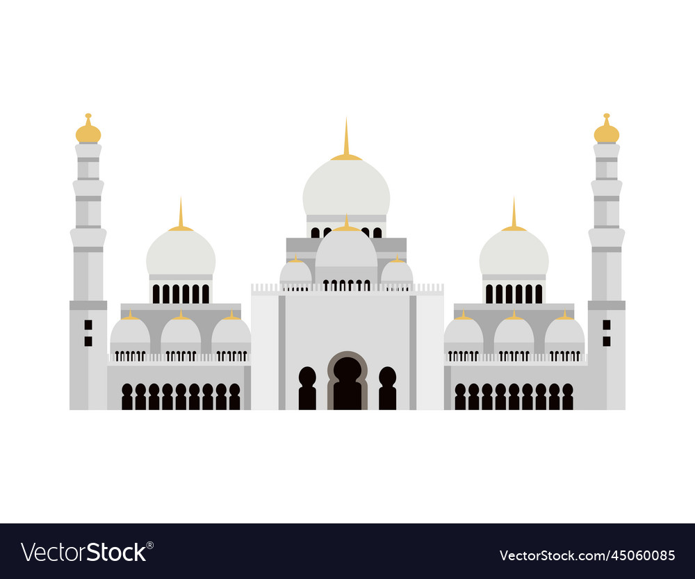 Uae mosque temples composition Royalty Free Vector Image
