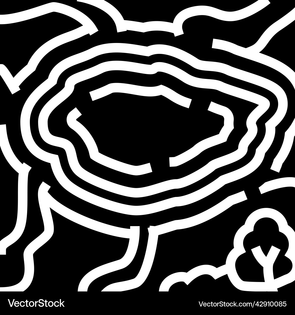 Yellowstone national park glyph icon Royalty Free Vector