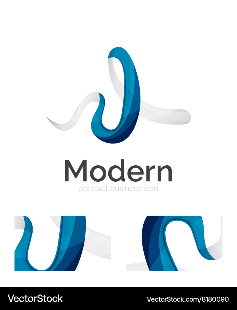 Abstract 3d swirl ribbon logo template Royalty Free Vector