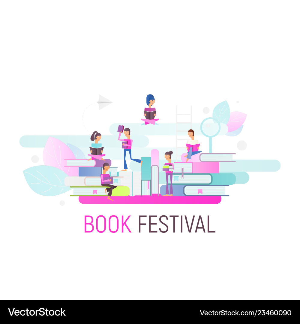 Book festival banner Royalty Free Vector Image