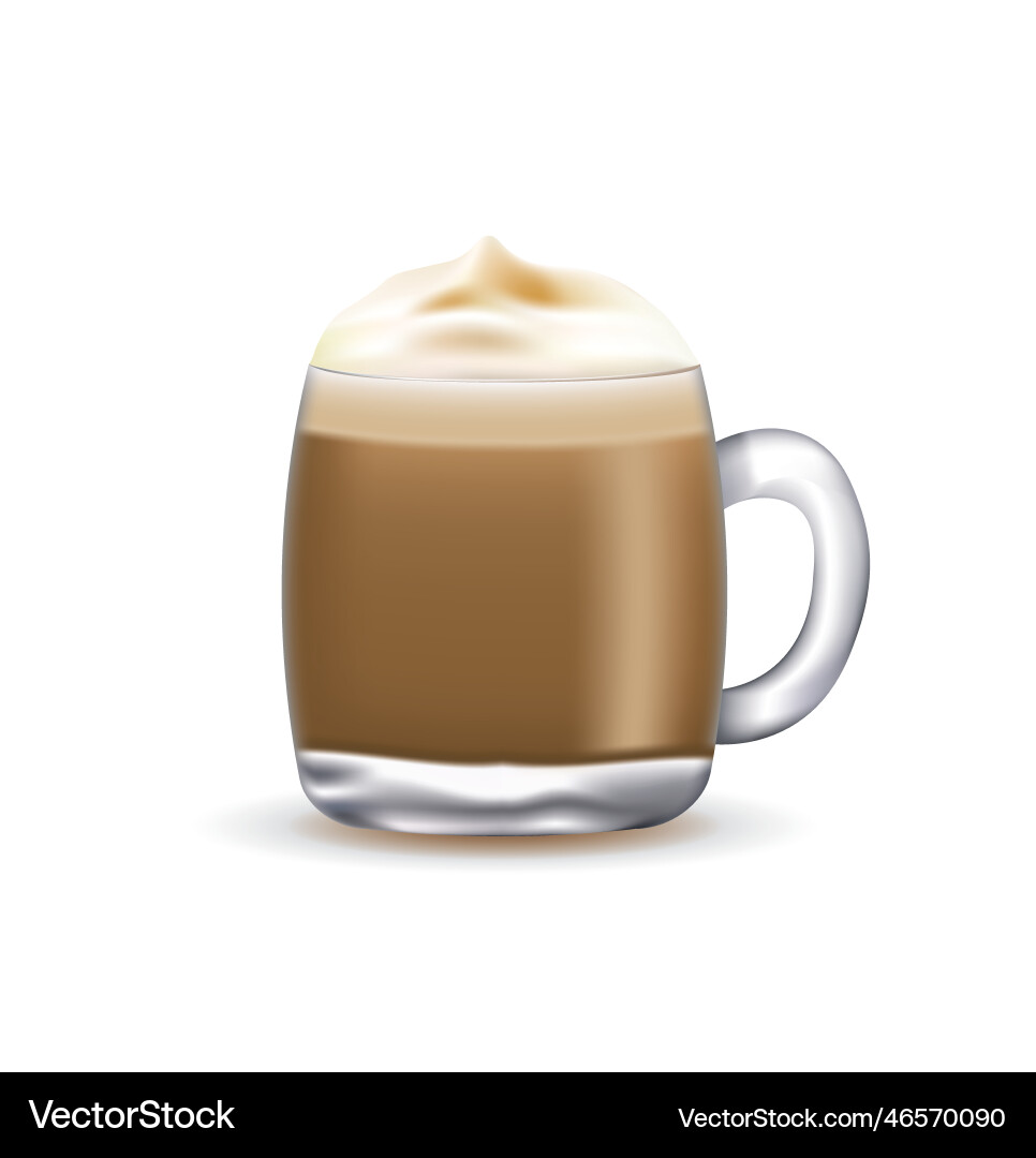 Coffee in a glass with cream Royalty Free Vector Image