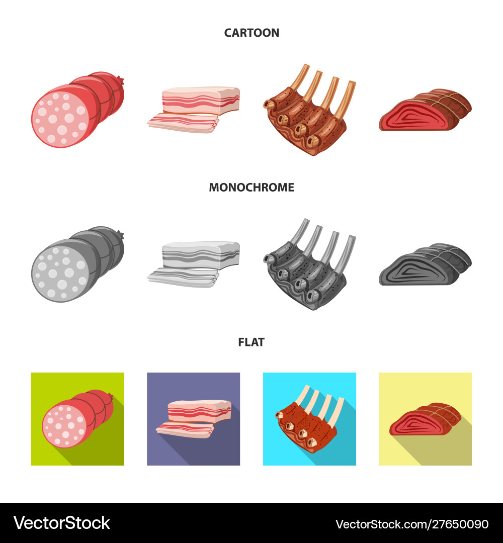 Design meat and ham sign collection Royalty Free Vector