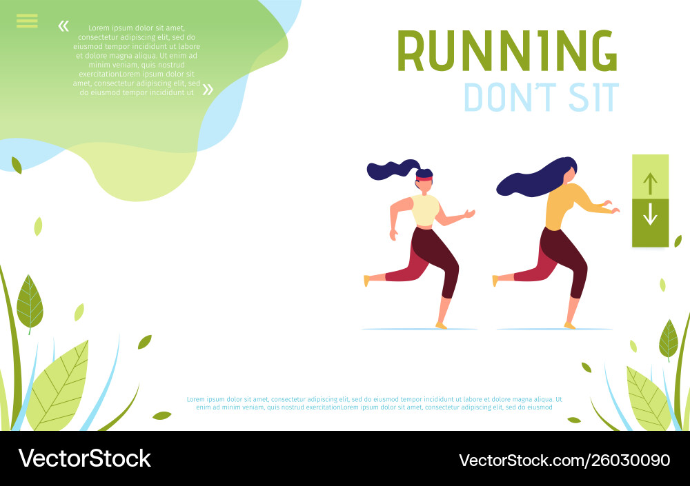 Dont sit running motivation text landing page Vector Image