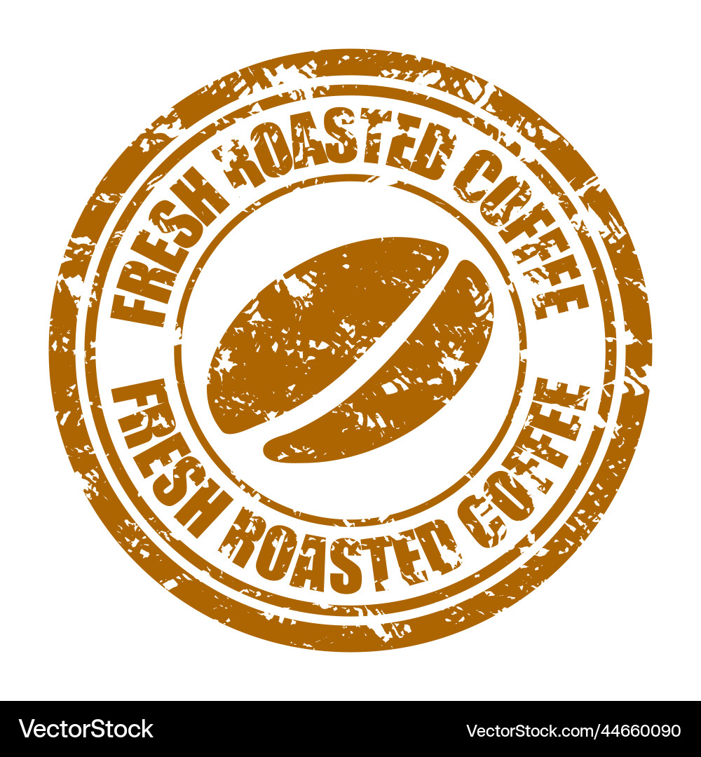 Fresh roasted coffee rubber stamp print seal Vector Image