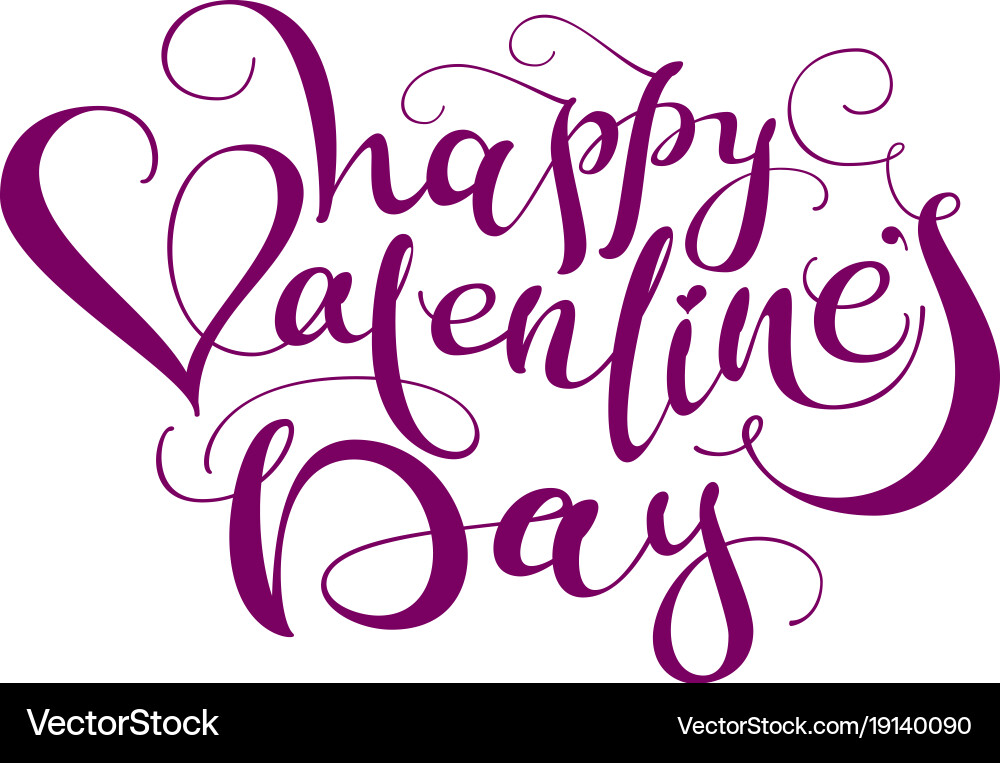 Happy valentines day handwritten calligraphy text Vector Image