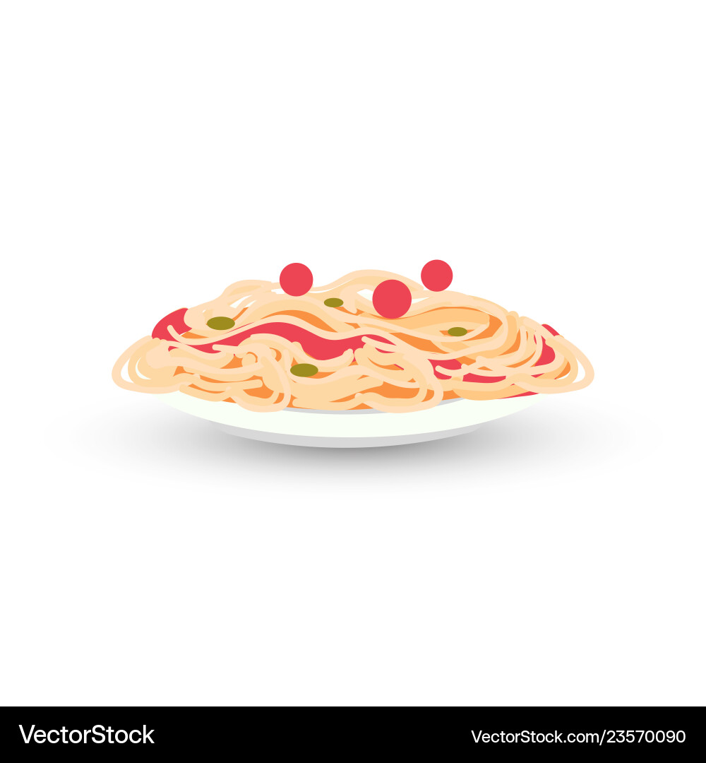 Heaped plate delicious spaghetti carbonara Vector Image
