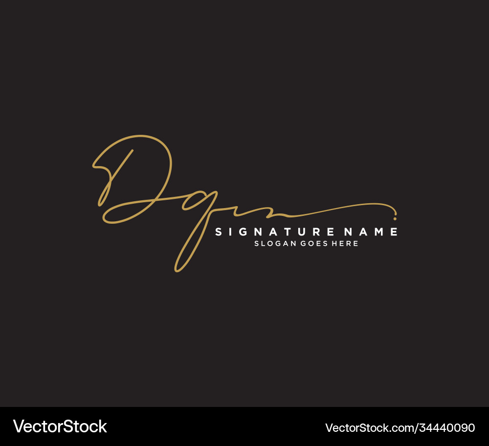 Letter dq signature logo template Royalty Free Vector Image