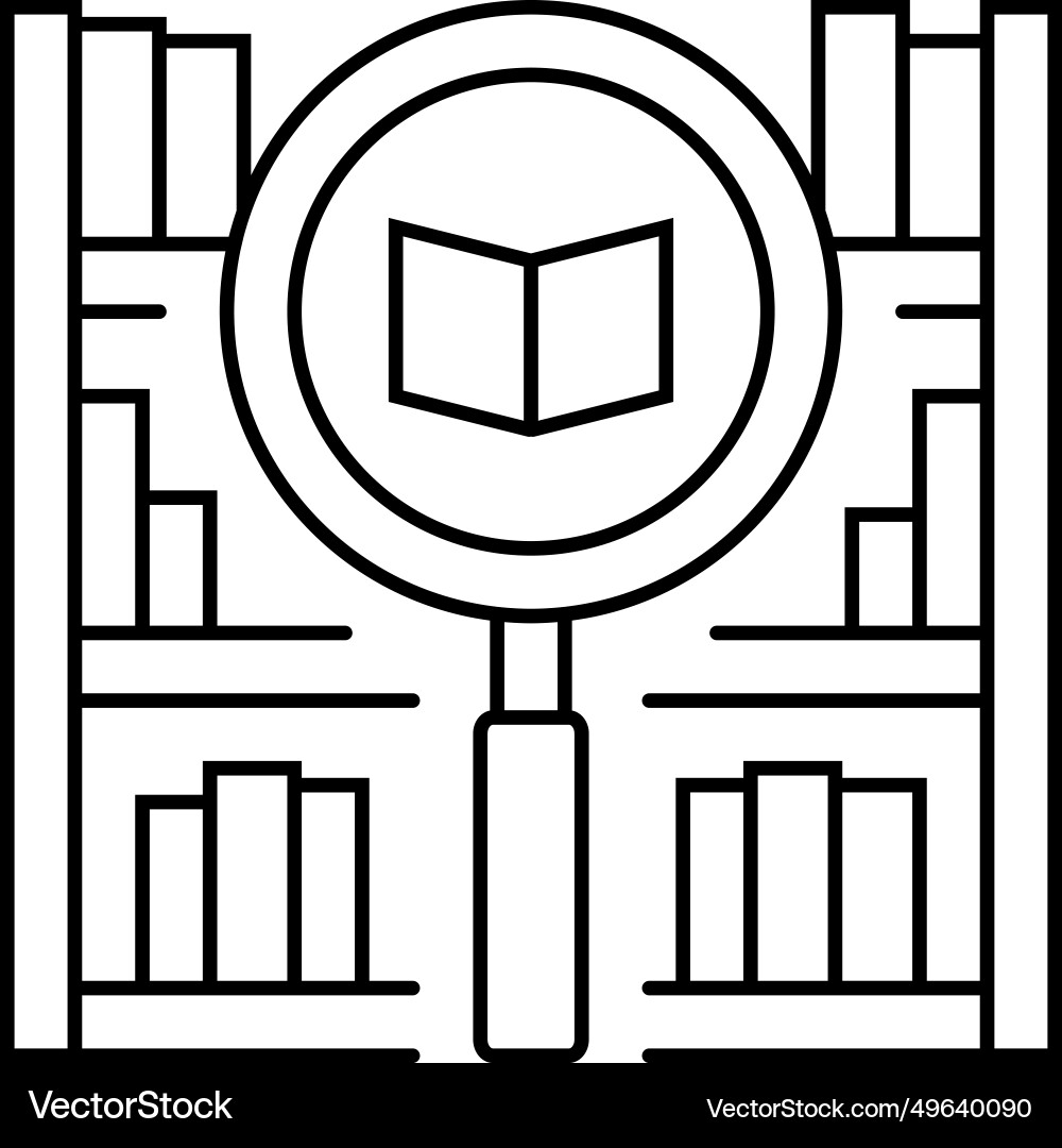 Library research college teacher line icon Vector Image