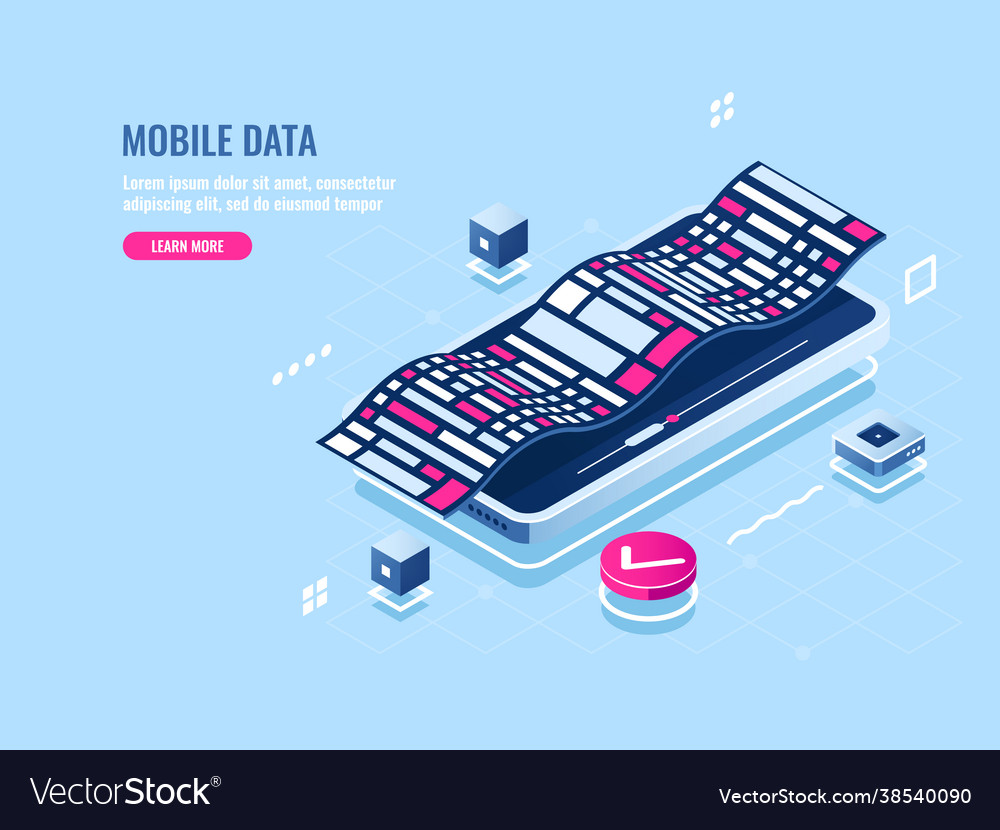Programming mobile software isometric icon Vector Image Programming mobile software isometric icon Vector Image