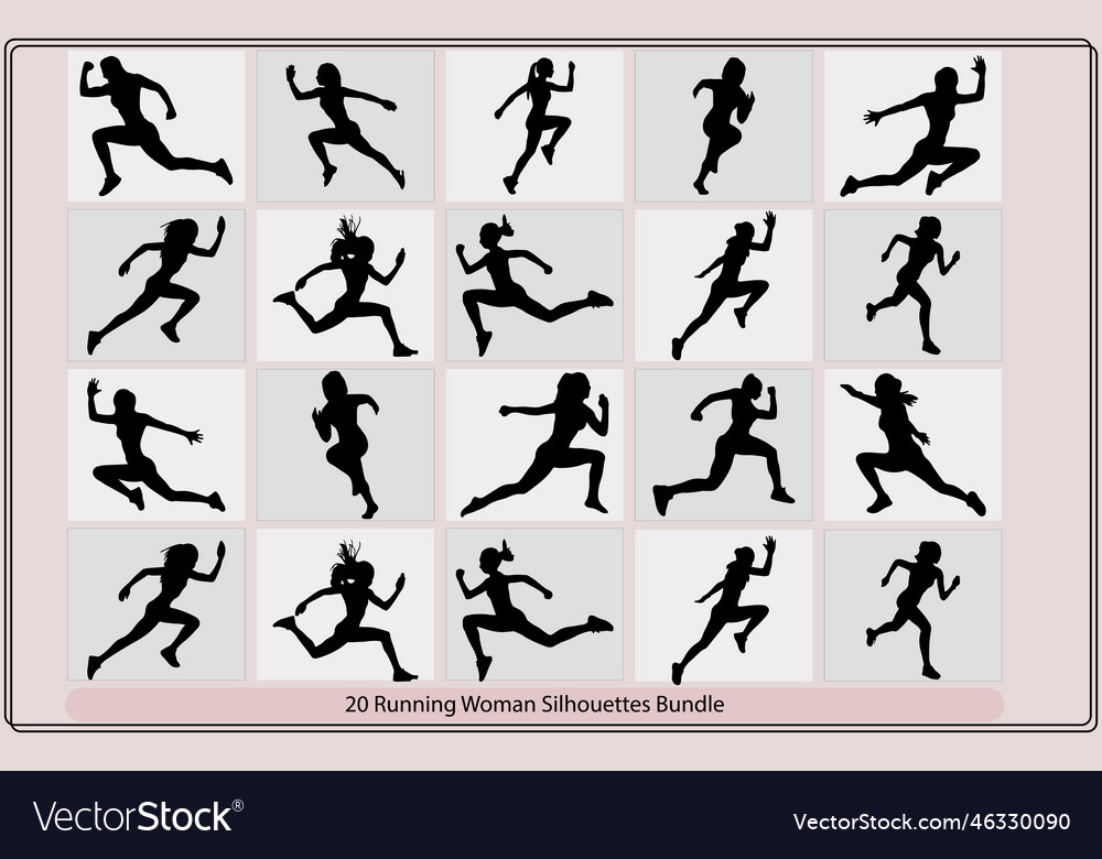 Running woman side view silhouetteyoung Royalty Free Vector